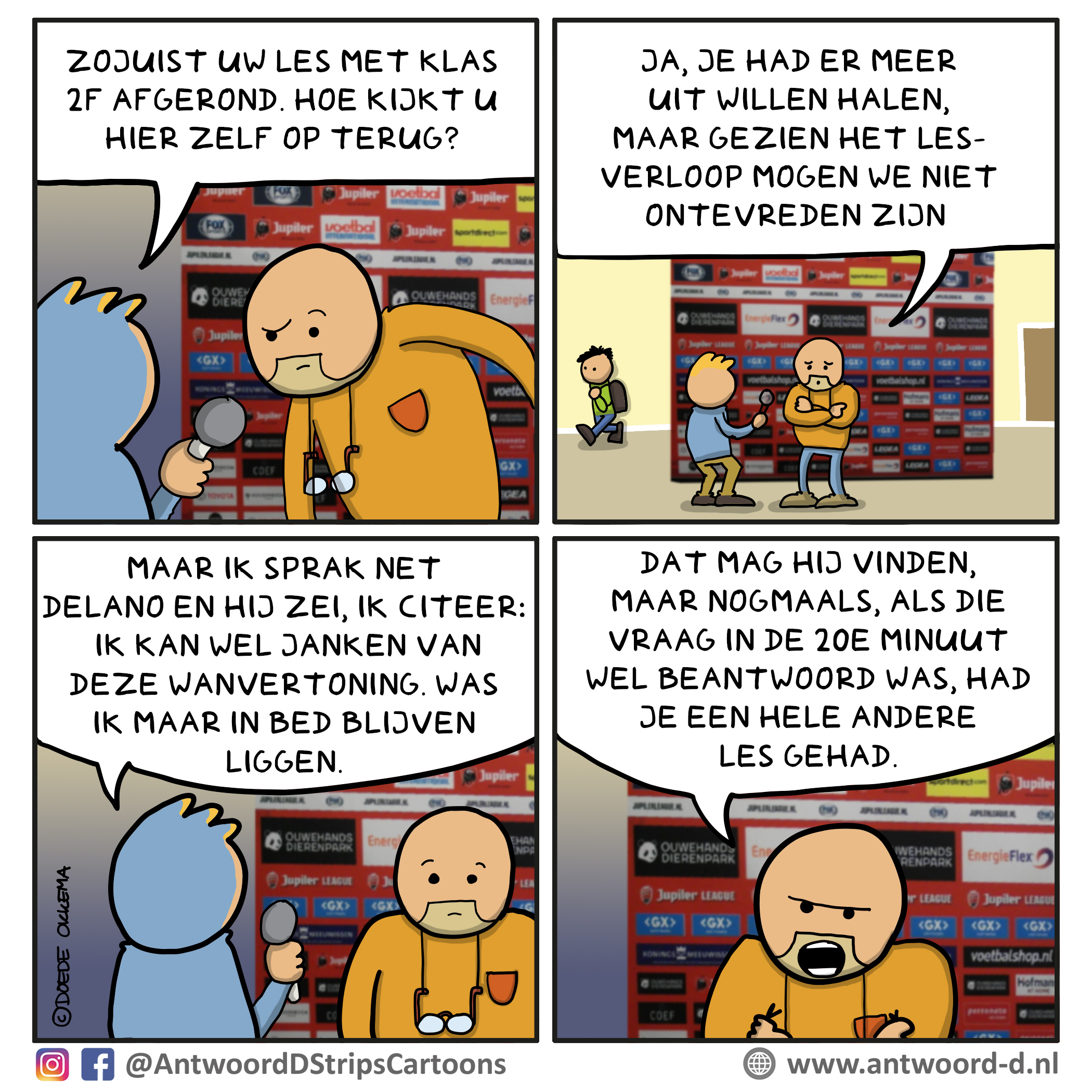 Cartoon Doede Okkema: nabespreking - Punt.